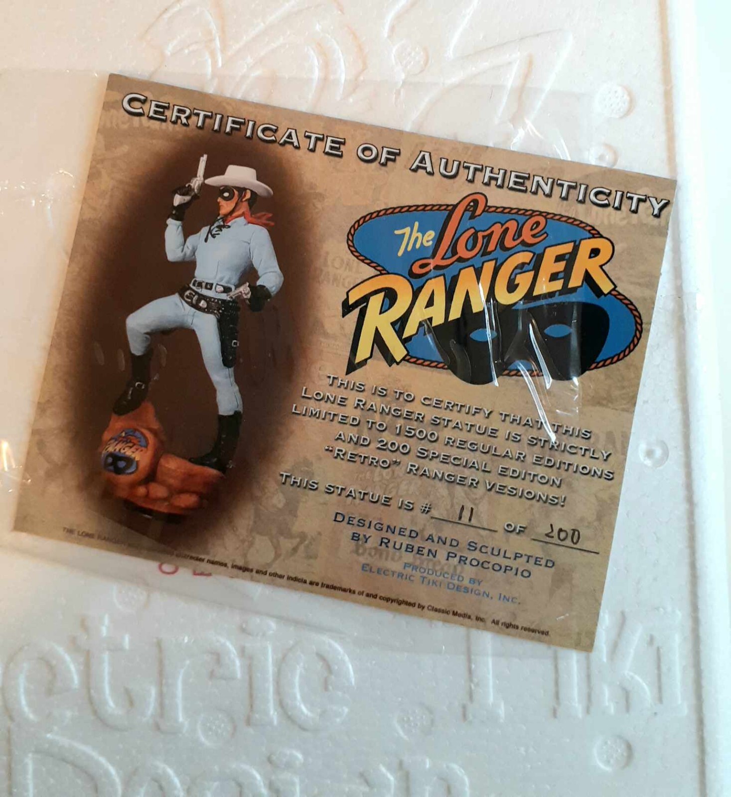 ELECTRIC TIKI LONE RANGER Retro Variant STATUE Maquette 11/200 SIDE ...