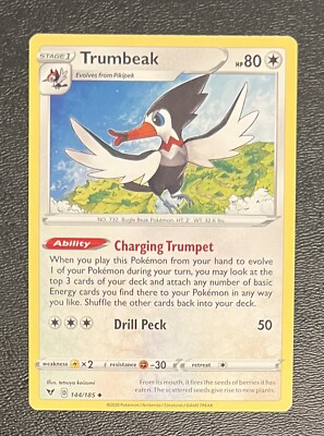 Pokémon TCG Trumbeak Vivid Voltage 144/185 Regular Uncommon Card LP | eBay