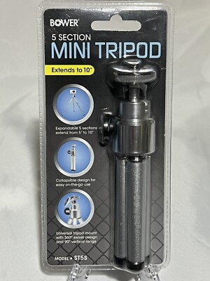 Bower (10" Max Extended) 5-Section Mini Tripod for Digital Camera ...