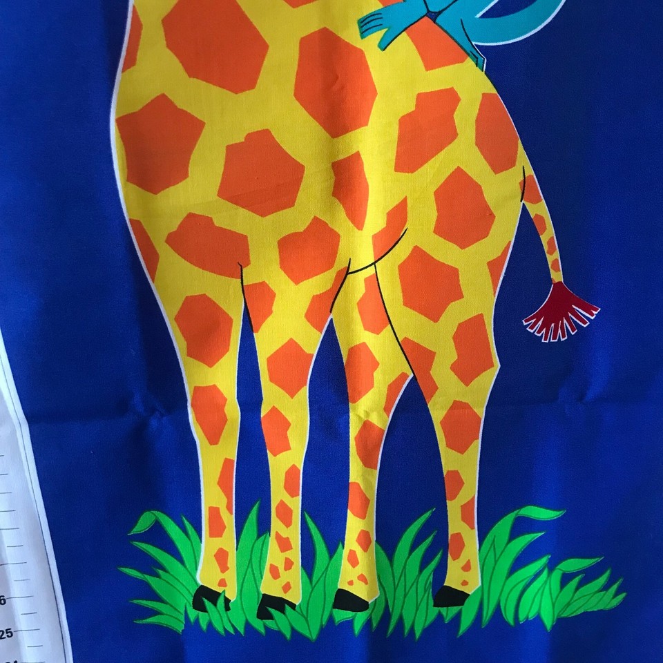 Vintage Growth Chart Zoo Animals Fabric Panel by Cranston VIP Stunning ...