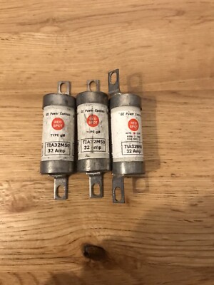 GEC Red Spot 32 Amp BS88 TIA gM TIA32M50 HRC Industrial Fuse Set Of 3 ...