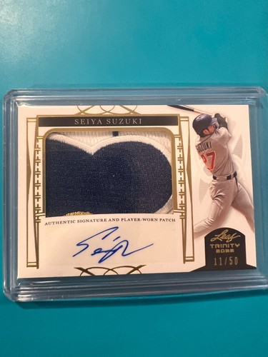 2022 Leaf Trinity Seiya Suzuki Chicago Cubs Logo Patch, Autograph 11/50 ...