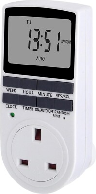 Electronic Digital Timer 12/24 Hour Switch 7 Day Socket UK Plug-in ...