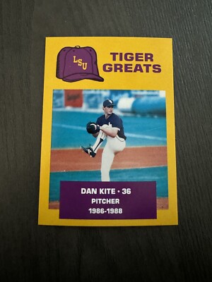 1988 McDag LSU Tigers Greats #3 DAN KITE Baseball Card Rookie RC RARE ...
