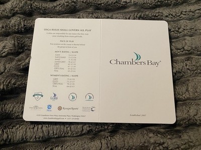 Chambers Bay Golf Club Scorecard 2015 US Open Host Jordan Spieth | eBay
