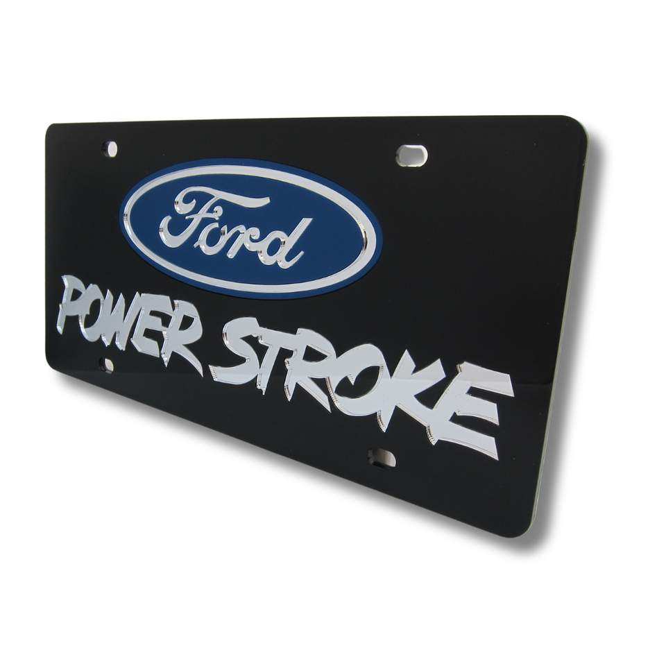 Ford PowerStroke Inlaid Design Matte Black License Plate Official ...
