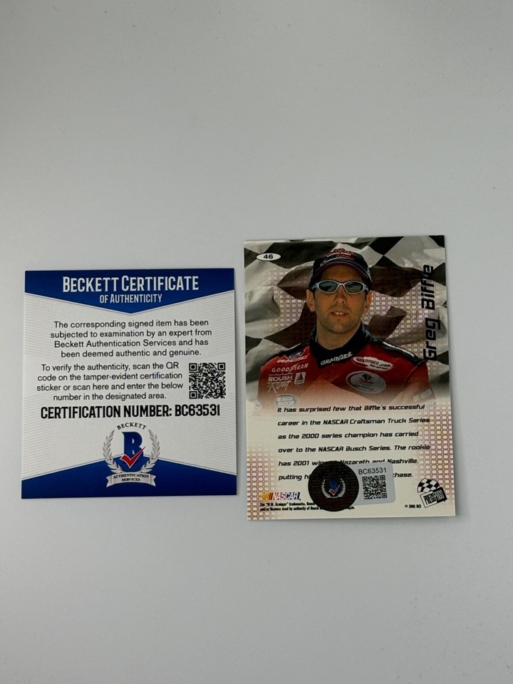 GREG BIFFLE AUTO BECKETT AUTHENTICATED AUTOGRAPH PRESS PASS STEALTH | eBay
