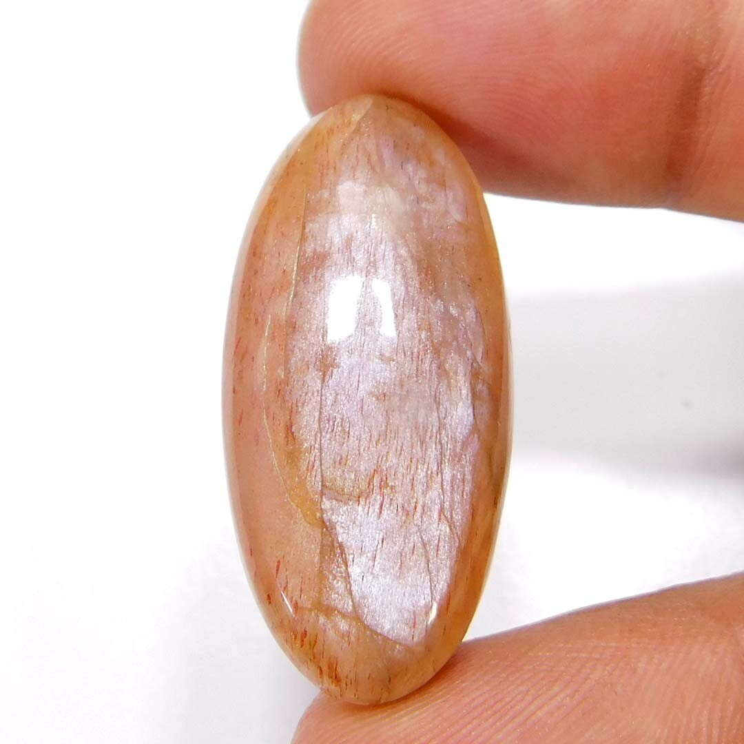 Natural Golden Sunstone 29.40Cts. Handmade Oval Cabochon Loose Gemstone ...