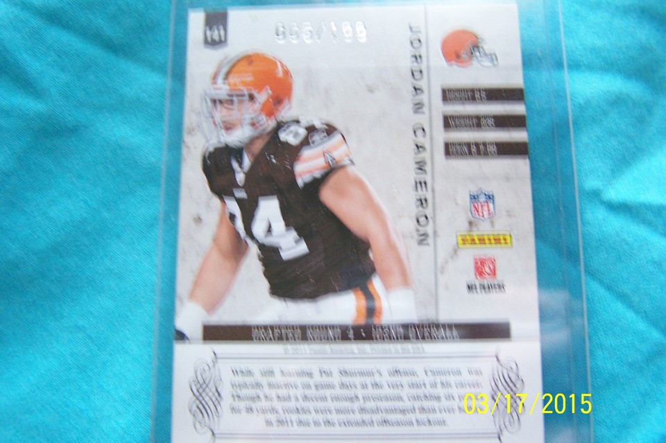 Jordan Cameron 2011 Cleveland Browns Autographed Rookie Card | eBay