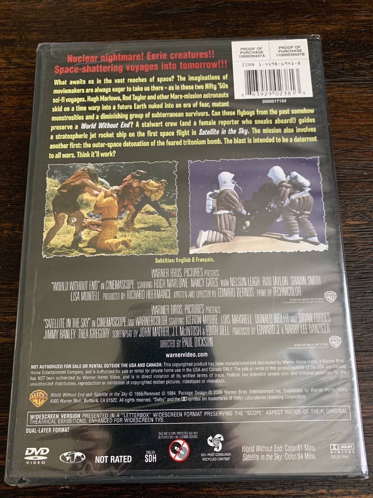 Sci-Fi Double Feature: World without end / Satellite in the sky (1956 ...