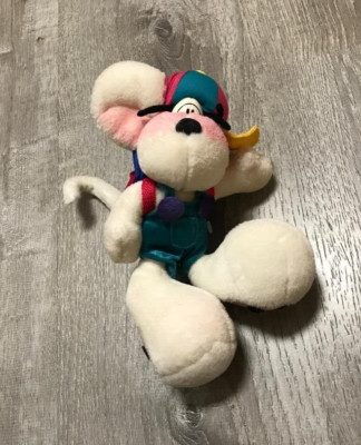 Diddl Thomas Goletz White Mouse Plush 10" Diddle Green Overalls w ...