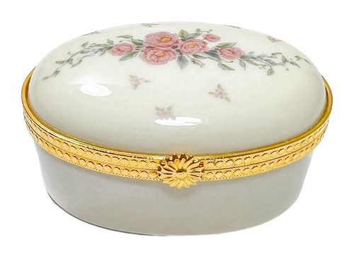 LENOX Vintage Handcrafted Oval Floral Rose Porcelain Trinket Box | eBay
