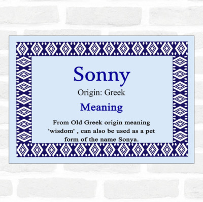 Sonny Name Meaning Blue Certificate | eBay