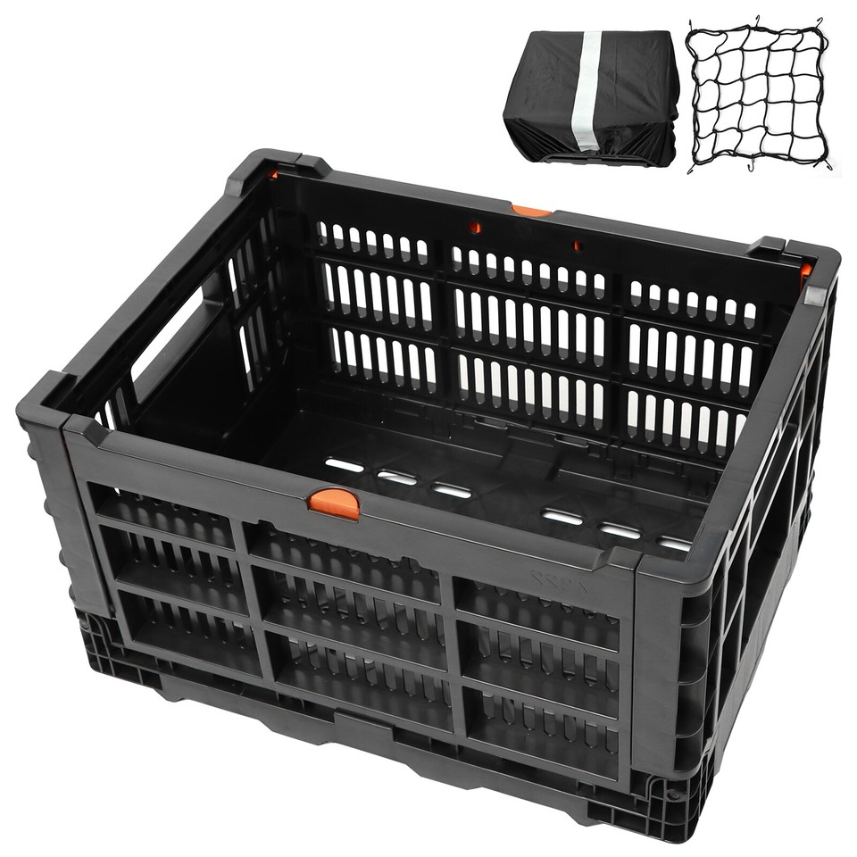 Axiniu Bike Basket Rear, Foldable 35L Large Capacity Rear Bike Basket ...