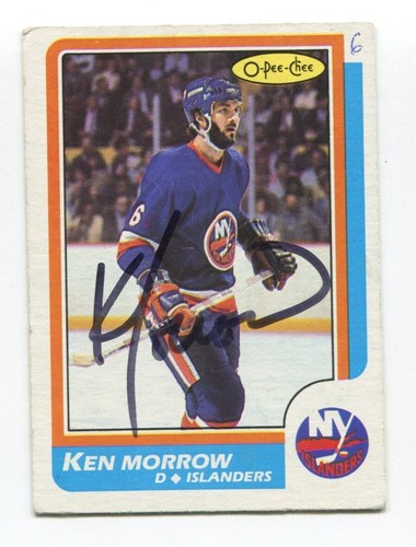 1986 O-Pee-Chee Ken Morrow Signed Card Hockey NHL AUTO #65 New York Islanders | eBay