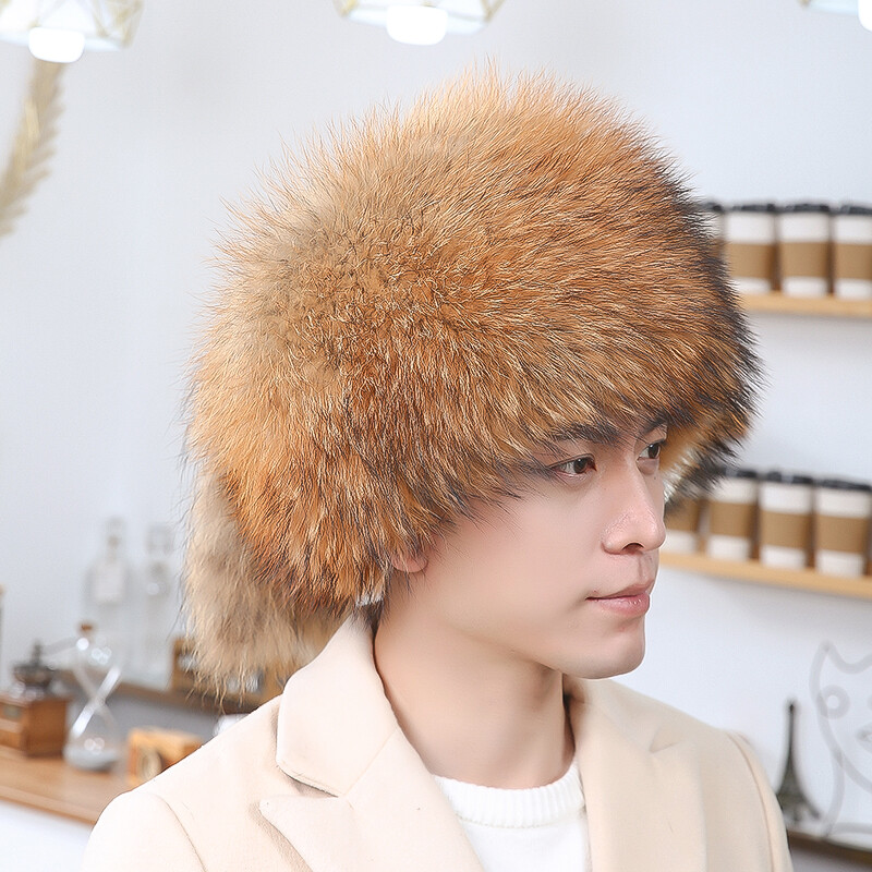 Men's Full Covered Real Fox Fur Hat Russian Ushanka Cossack Mongolia ...