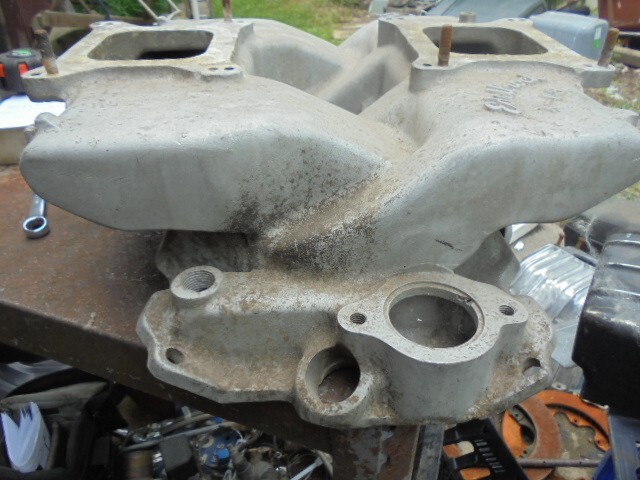 Aluminum Intake SBC DUAL QUAD Cross Ram Edelbrock X-C8 IHRA NHRA RAT ...