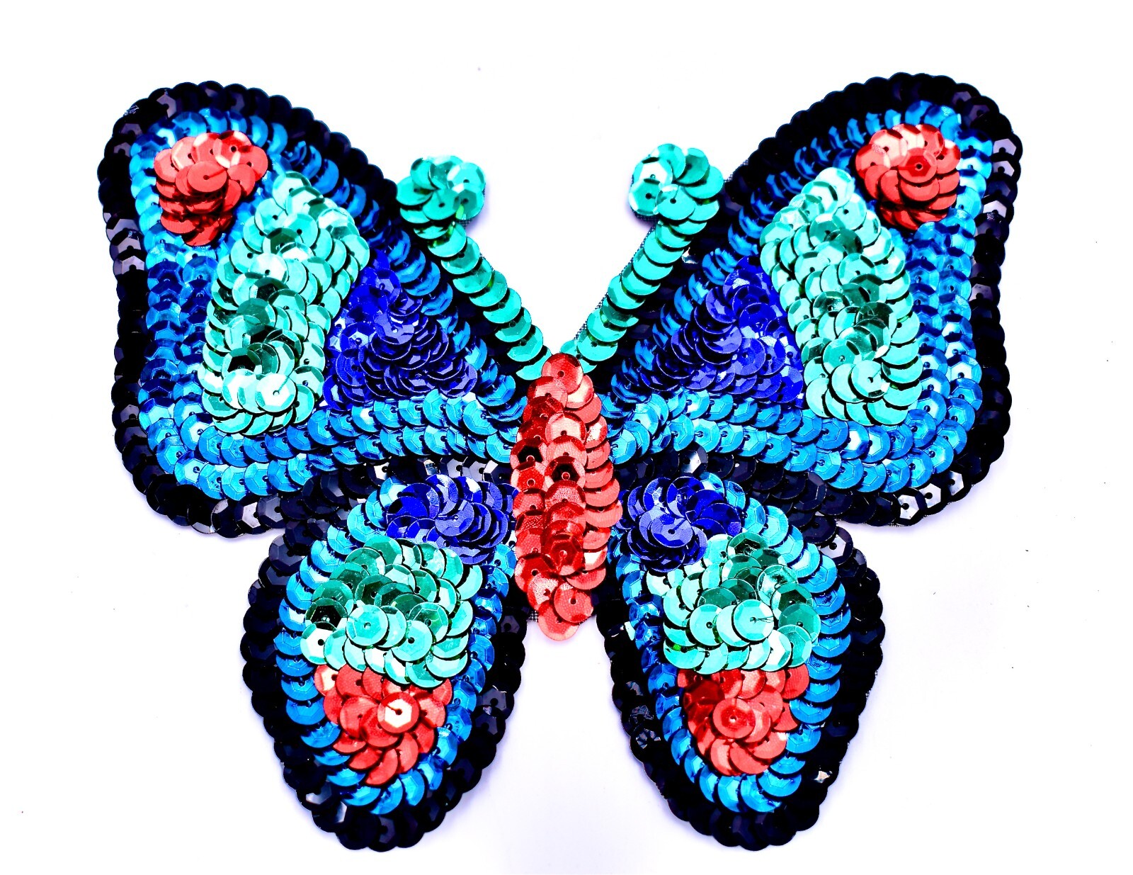 Sequined Butterfly,Applique',Sequins,Red,Green,Blue,Purple,Sew-on,5" l ...