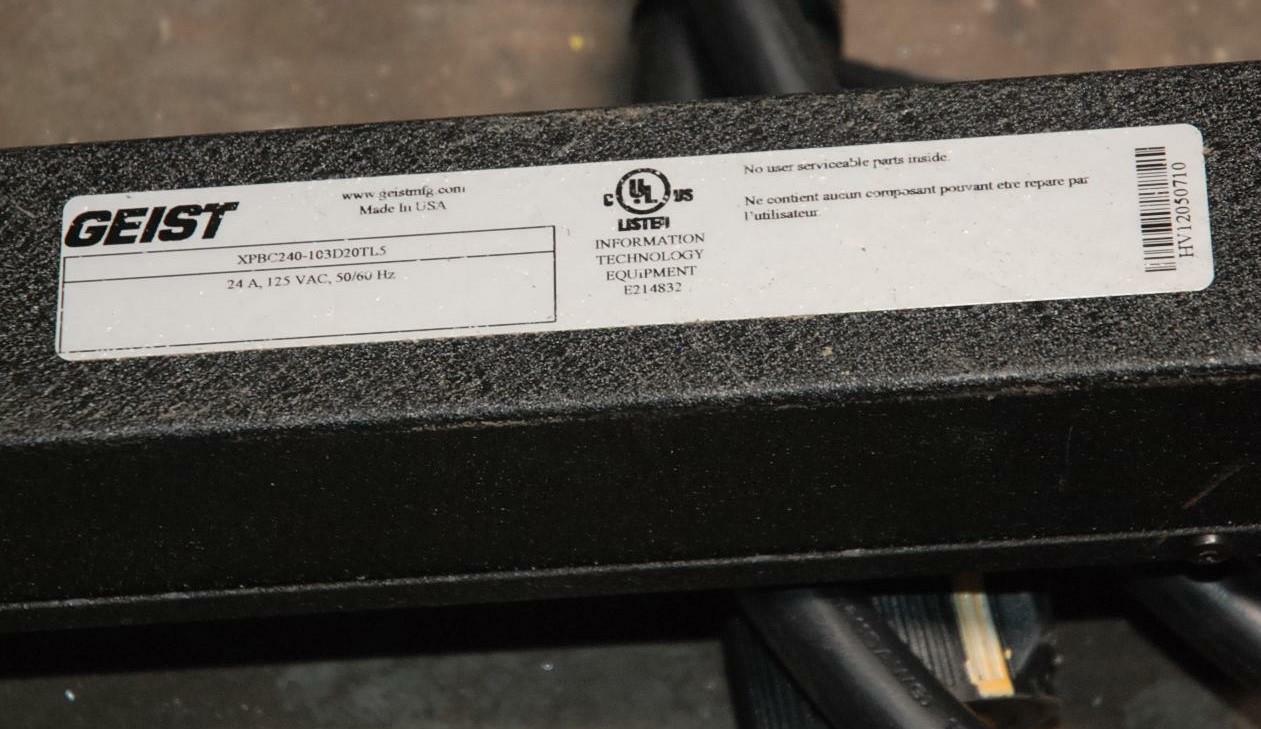 GEIST POWER STRIP XPBC240-103D20TL5 HV12050710 24A 125VAC 50/60HZ 66 ...