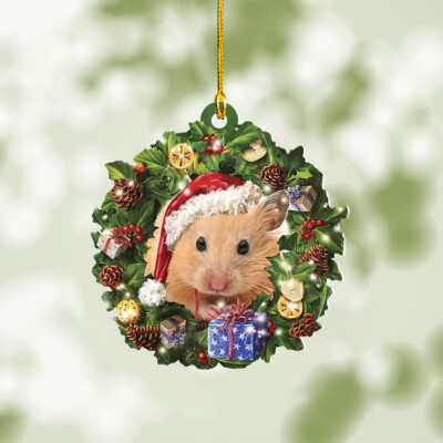 Hamster With Christmas gift Hanging Ornament, Hamster Christmas Tree ...