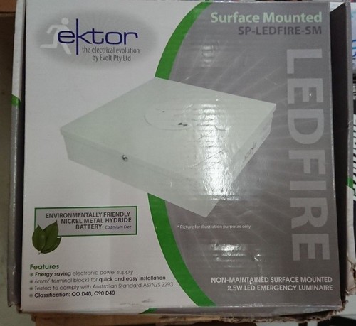 Evolt Ektor Ledfire Surface Mount Emergency Spitfire white | eBay Australia