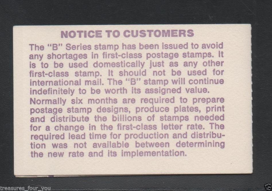 US #BK136 18c Booklet of 24 1981 "B" SERIES Rate Stamp Plate Violet ...