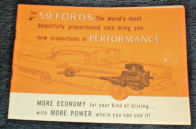1959 Ford Engine and Transmission Options Brochure, Original, Near Mint ...