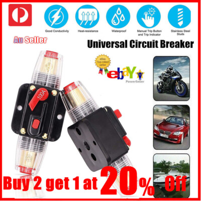 Circuit Breaker 12V 24V Dual Battery IP67 Waterproof Fuse Manual Reset ...