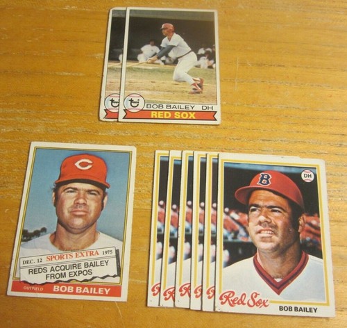 Bob Bailey Lot of 9 Trading Cards MLB Baseball Cincinnati Reds, Boston ...