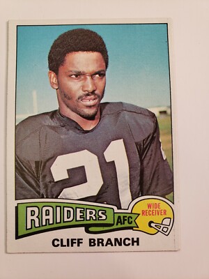 1975 Topps Football Cliff Branch Rookie #524 (Oakland Raiders) ~ EX ...