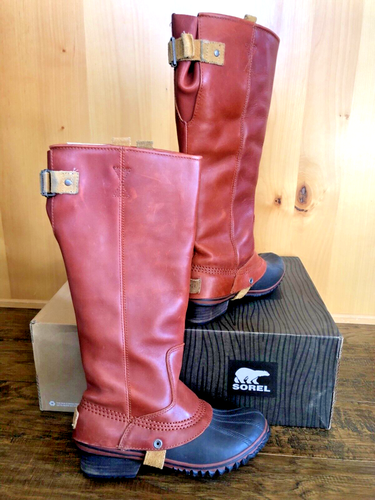 SOREL SLIMPACK TALL 8 EQUESTRIAN Riding Rain Boot Women CINNAMON ...