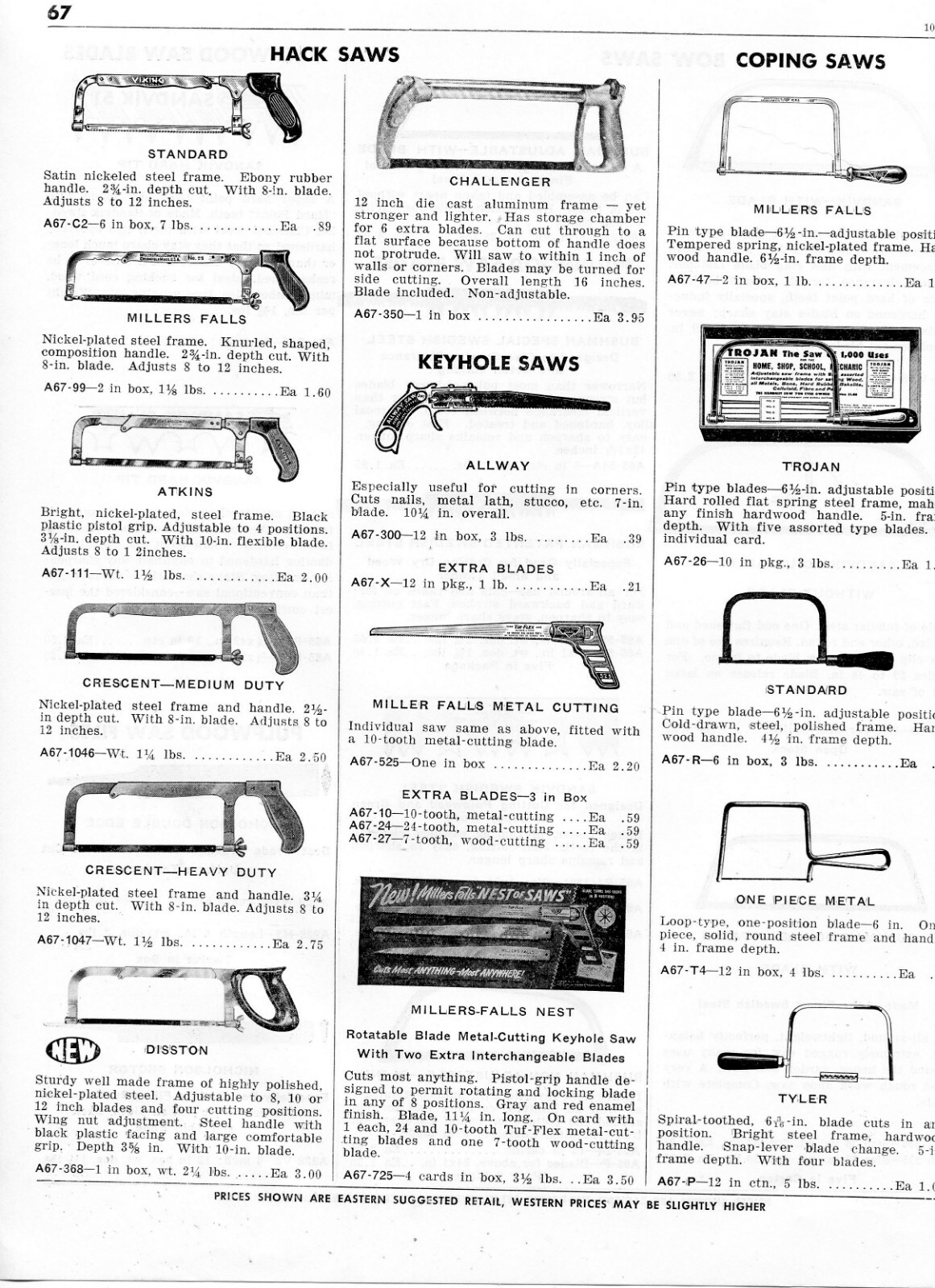 1958 Print Ad of Sandvik & Bushman Bow Saws & Pulpwood Blades,Keyhole ...