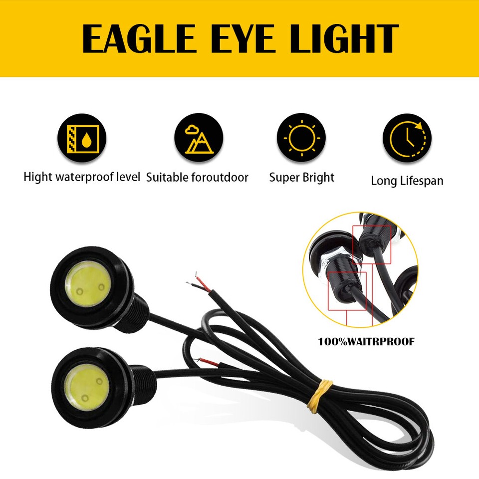 20X White For Motorcycle Eagle Eye LED DRL Daytime running Backup Light ...