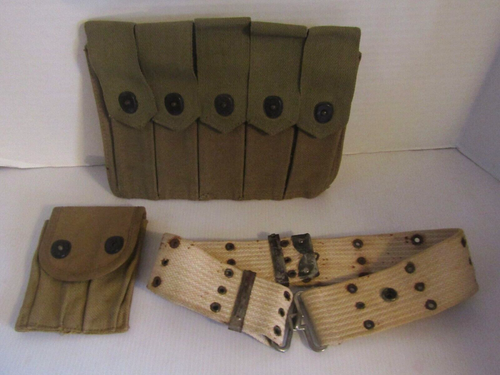 WWI Era US Army Cartridge Magazine Pouch and Belt PB & CO - Dated 1918 ...