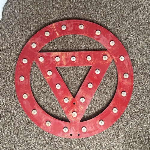 Pre War 1930s? Warning Stop ROAD SIGN with glass reflectors 24 ...