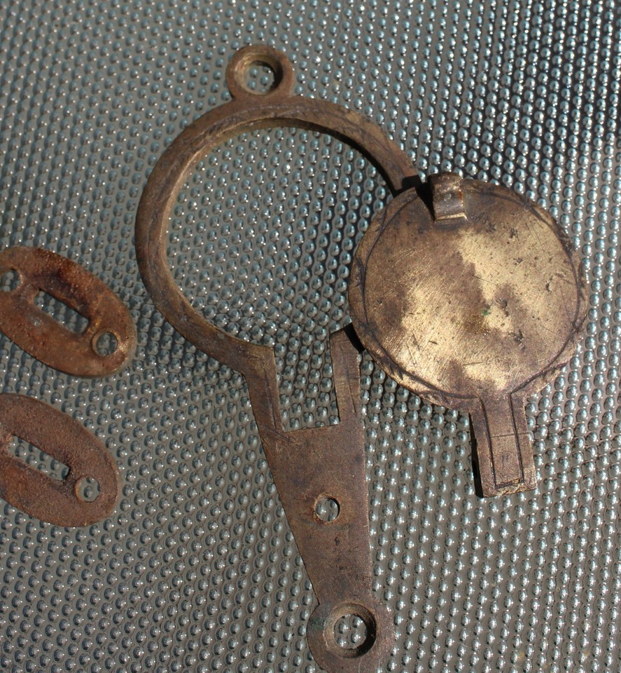 Set of Antique Brass Patch Box Butt Plate & Inlays For Percussion or ...