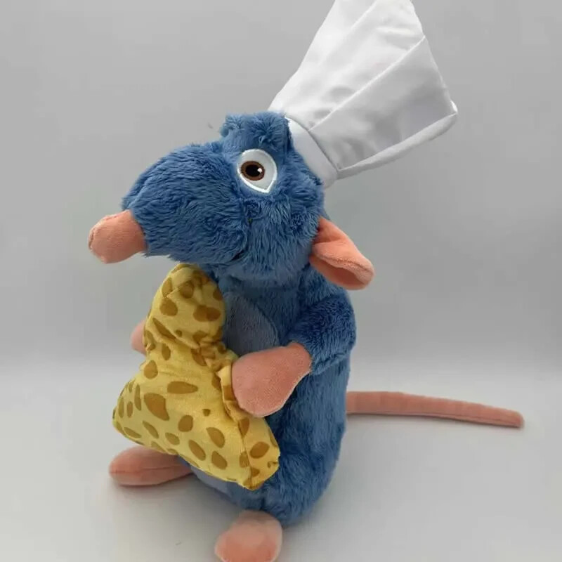 2024 Hot Disney Ratatouille Remy Rat With Cheese White hat Soft Plush ...