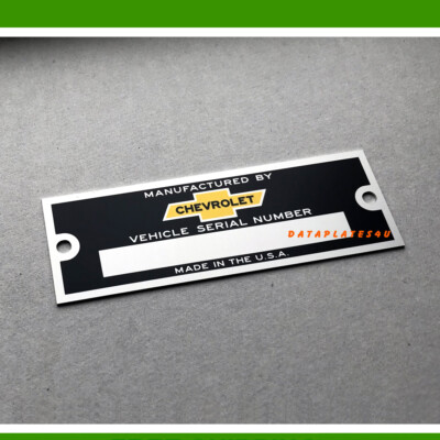 NEW BLANK CHEVROLET CHEVY DATA TAG IDENTIFICATION PLATE & attaching ...