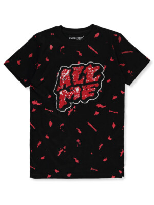 Evolution In Design Men's Short Sleeve All Me Graphic T-Shirt Black/Red ...