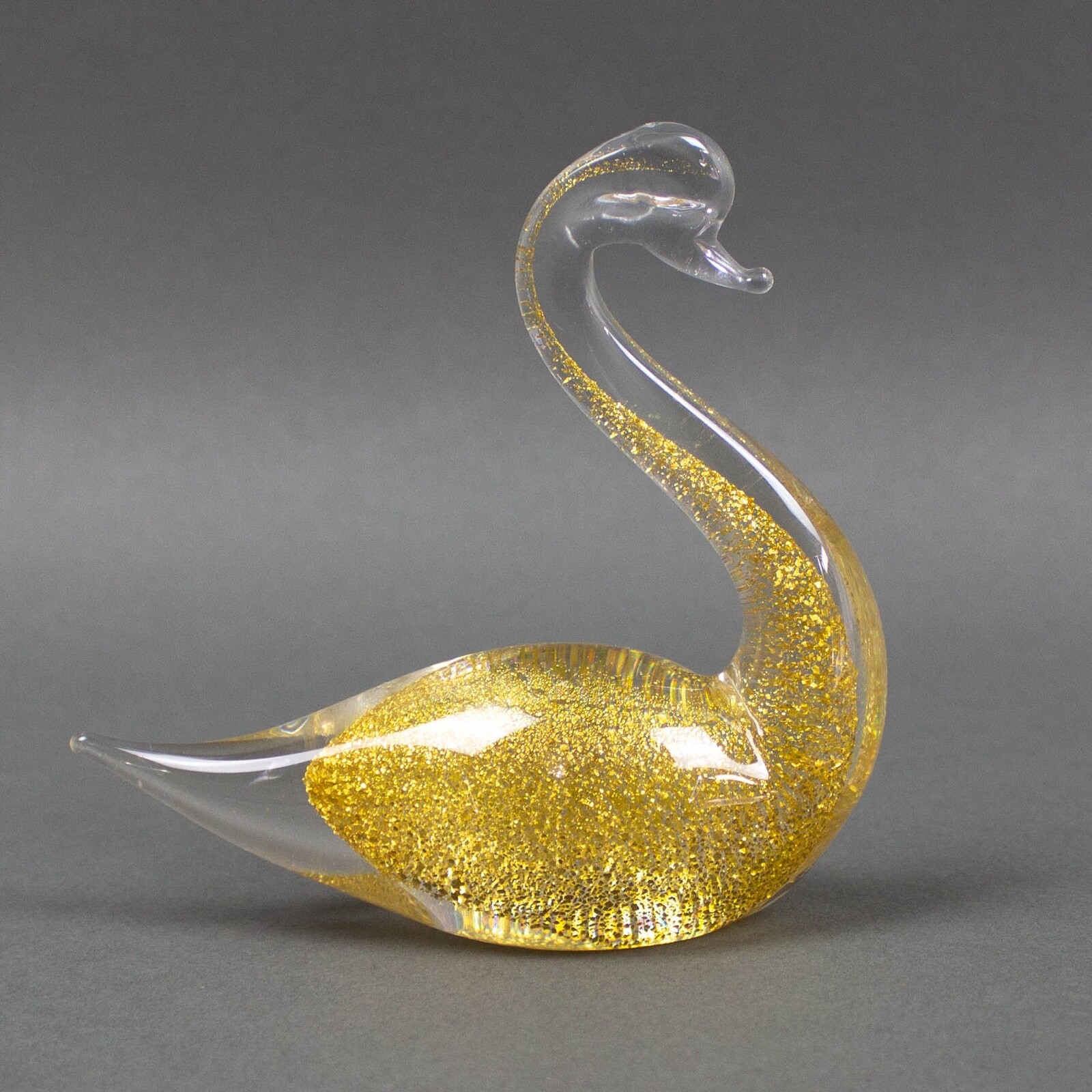 Marcolin Sweden Signed Art Glass Crystal Gold Swan Bird Figurine | eBay