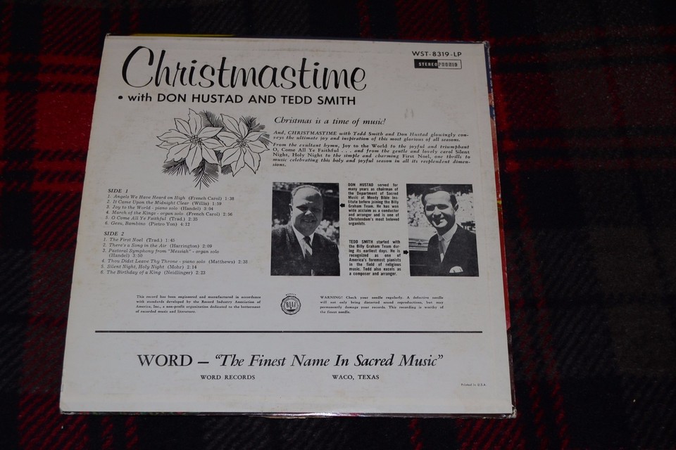 Christmastime~With Don Hustad & Tedd Smith~World WST-8319~FAST SHIPPING ...