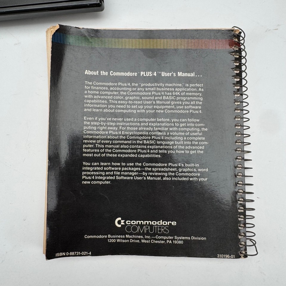 Commodore Plus/4 8-Bit Computer w/ Manual & Original Box Untested For ...