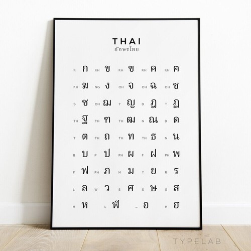 Thai Alphabet Print, Thailand Wall Art Language Learning Poster | eBay