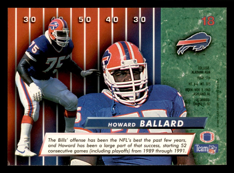 1992 Ultra Howard Ballard #18 Buffalo Bills | eBay