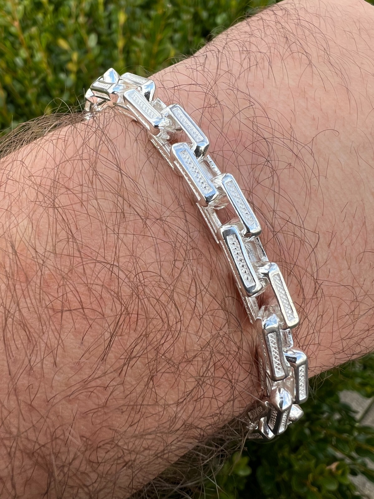 925 Sterling Silver 7.5mm Triangle Rolo Hermes Link Chain Necklace Or ...