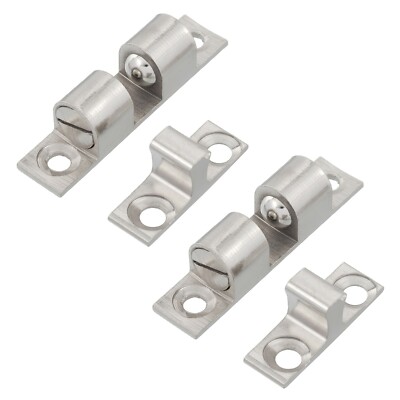 2 Sets Nickle Plated 40mm Double Ball Catch Latch Spring Steel Cabinet ...