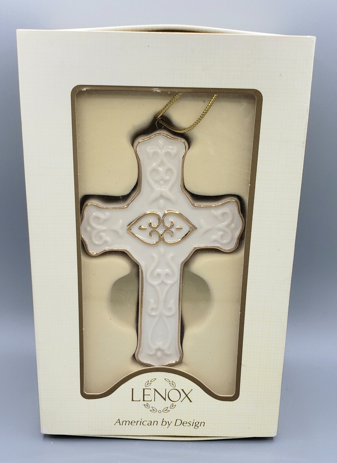 Lenox Ivory Cross Ornament Gold Trim 826419 PERFECT | eBay