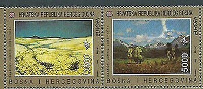 Herceg Bosna - Posta Yvert 1F/1G MNH Pittura di Jurkic | eBay