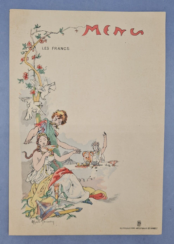12 ANCIENS MENUS ARTISTIQUES LOUIS LAVALLEY PUBLICITAIRE FELIX POTIN ...