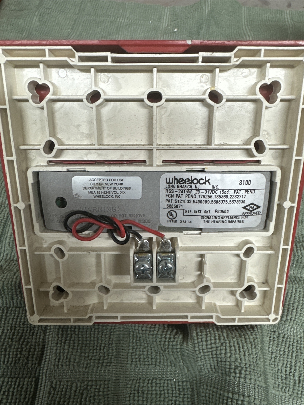 Wheelock Remote Sync Strobe 15cd-red RSS-2415 Used Tested Good ...